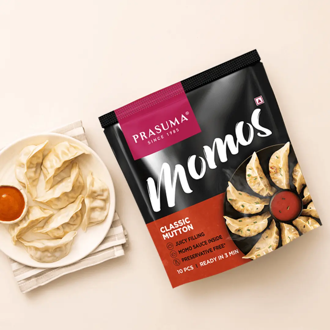 Shop Online for Prasuma Mutton Momos (Party Pack) | At Meatigo